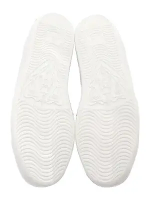 Gucci Bee Web Stripe Leather Sneakers - White