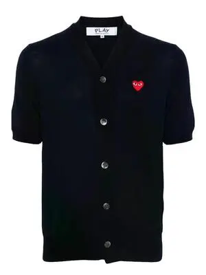 Play Comme Des Garcon Short Sleeve Cardigan - Blue