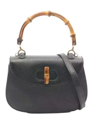 Gucci Bamboo Leather Handbag - Black