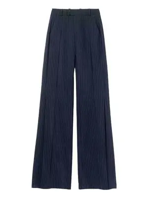Séfr Pinstripe Pattern Trousers - Black