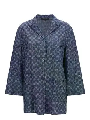 Gucci Gg Jacquard Denim Jacket - Blue