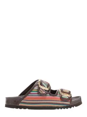DR. SCHOLL'S SHOES Noelle Striped Buckle-Fastening Sandals Brown