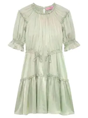 Ulla Johnson Juliette Silk-satin Mini Dress - Green