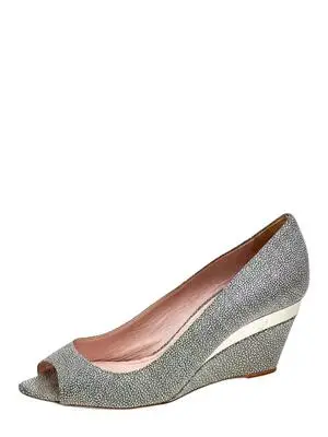 Miu Miu Peep-toe Wedge Pumps - Grey