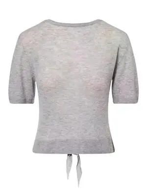 GANNI Open-back Tie-fastening Blouse - Grey