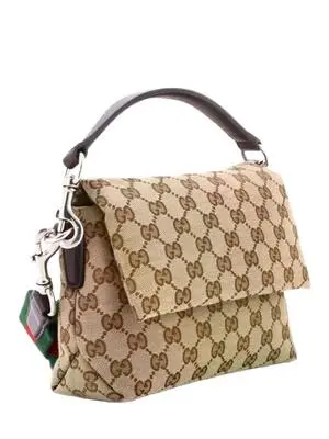 Gucci Gg Canvas Small Convertible Flap Crossbody Bag - Brown