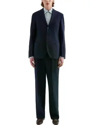 JIL SANDER Wool Flannel Trousers - Blue