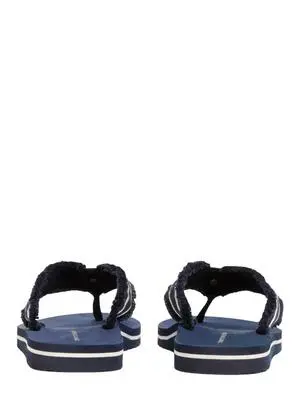 Tommy Hilfiger Striped Logo Detail Flip-flops - Blue