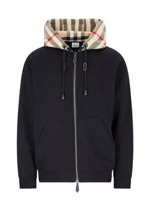 Burberry Check" Hoodie - Black