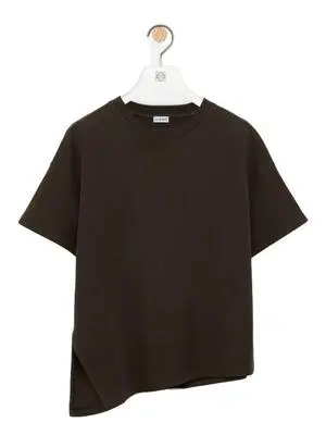 Loewe Asymmetrical T-shirt In Cotton Blend - Black