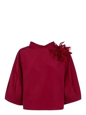 Liviana Conti Candice Blouse With Dimensional Detailing - Paprika