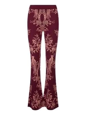 Etro Elastic Waist Flared Trousers - Red