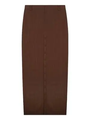 JEAN PAUL GAULTIER Pinstriped Button-front Skirt - Red