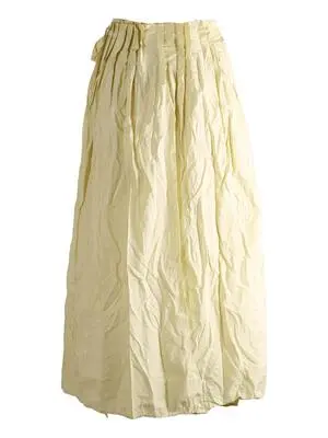 DANIELA GREGIS Pleated A-line Skirt With Textured Finish - Light Natural