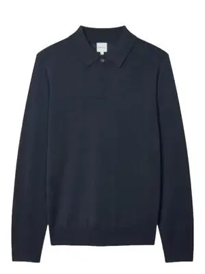 Paul Smith Steel Washable Merino Wool Polo Shirt - Black