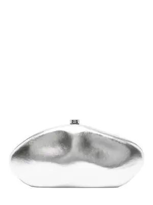 Cult Gaia Metallic Pebble Clutch Bag - Silver