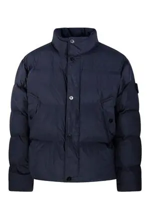 Stone Island Nylon Short Down Jacket - Blue