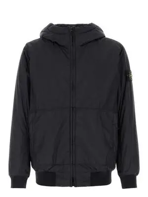 Stone Island Logo Nylon Blouson Jacket - Blue
