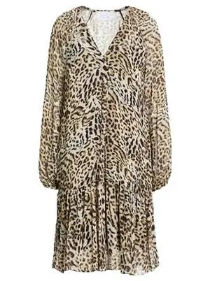 KAOS Midi Dress Animal Print Viscose - Beige
