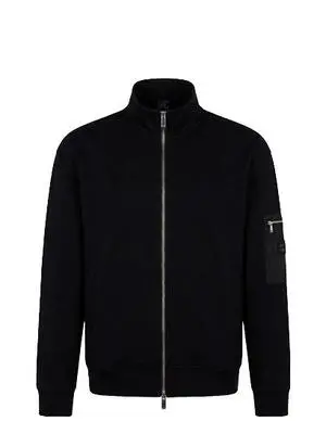 Armani Exchange Long Sleeve Zip-up Sweatshirt - Black