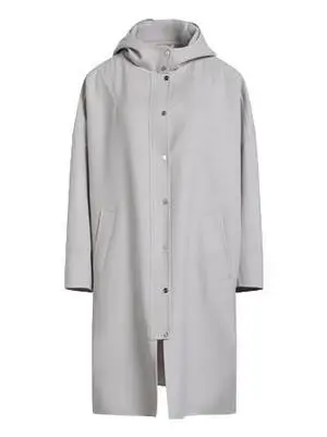 Herno Light Virgin Wool & Polyester Overcoat/trench Coat - Grey