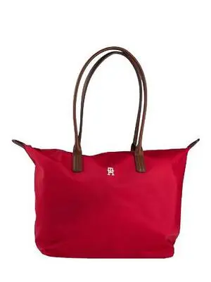 Tommy Hilfiger Recycled Nylon And Cow Leather Tote Handbag - Red