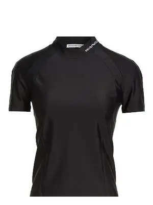 Alexander Wang Short Sleeve Mock Neck T-shirt - Black