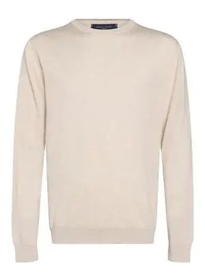 DANIELE FIESOLI Merino Wool Crewneck Sweater - Beige