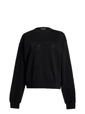 DISCLAIMER Cotton Sweatshirt With Crystal Embellishments - Black