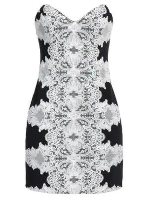 Elisabetta Franchi Bodycon Lace Mini Dress - Black