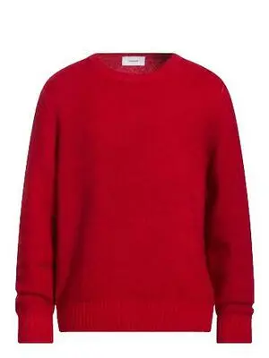 LARDINI Baby Alpaca Wool, Polyamide, And Wool Crewneck Sweater - Red