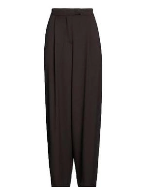 KAOS Wide-leg High-waisted Darts Trousers - Dark Brown