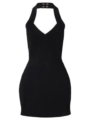 Balmain Jacquard-knit Mini Dress - Black