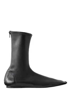 Khaite Marlene Leather Ankle Boots - Black