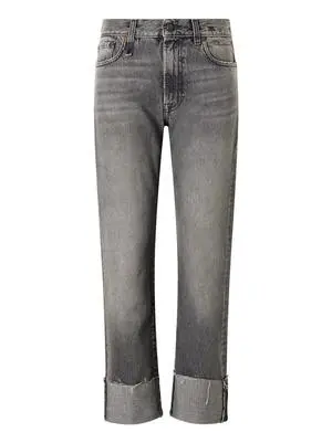 R13 Romeo Cropped Flare Jeans - Blue