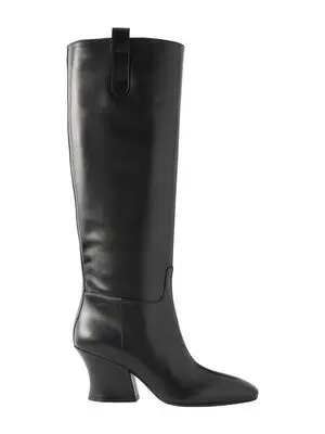 JIL SANDER Lune Leather Knee High Boots - Black