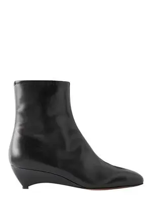 JIL SANDER Arc Leather Ankle Boots - Black