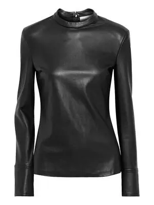 STAND STUDIO Freya Faux Leather Top - Black