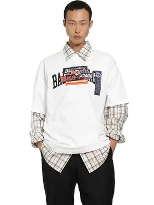 Balenciaga Bumper Stickers Medium Fit T-shirt - White