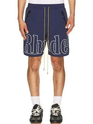 Rhude Logo Detail Shorts - Navy
