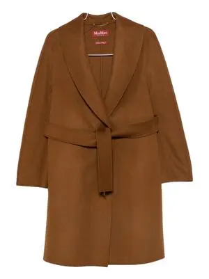 Max Mara Belted Shawl Collar Coat - Multicolor