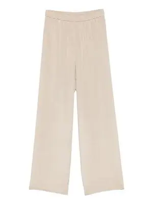 Max Mara Grey Satin Wide Leg Trousers - Multicolor