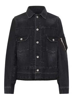 Sacai Denim And Nylon Blouson Jacket - Multicolor