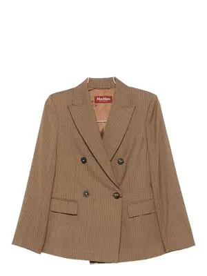 Max Mara Double-breasted Pinstripe Blazer - Multicolor