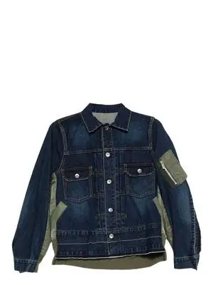 Sacai Denim And Nylon Panelled Blouson Jacket - Multicolor