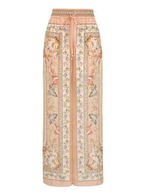 Zimmermann Roselight Printed Silk Trousers - Multicolor