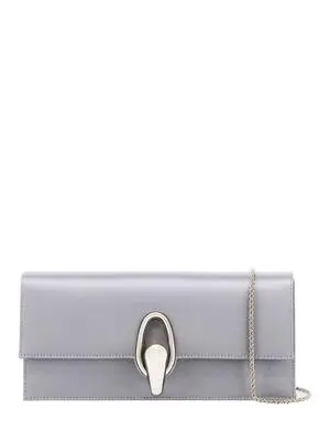 Giorgio Armani Clutch Handbag In Viscose And Silk Satin - Silver