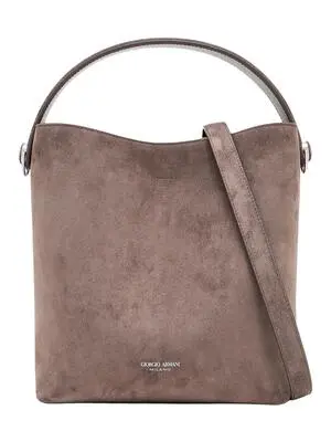 Giorgio Armani Split Leather Shoulder Bag - Brown