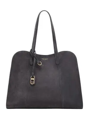 Giorgio Armani Split Leather Shoulder Bag - Grey