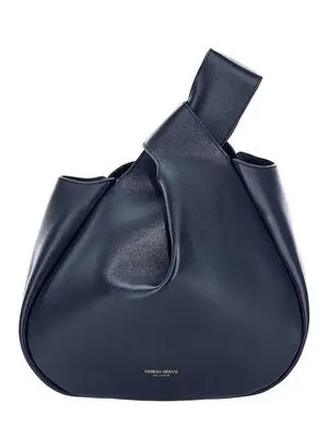 Giorgio Armani Nappa Leather Handbag With Top Handle - Grey